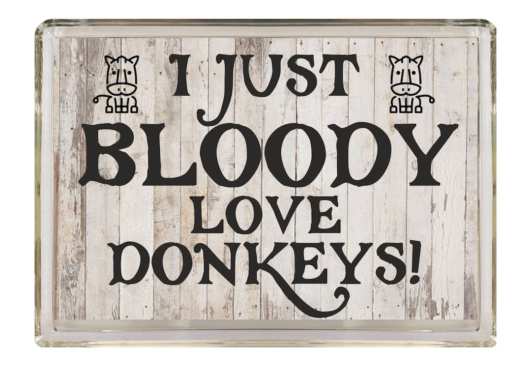 I Just Bloody Love Donkeys, Aimant de réfrigérateur de nouveauté ...