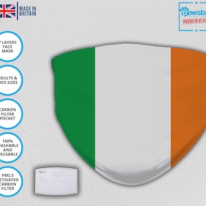 Irish Flag Face Mask Ireland Flag Face Mask Ireland Flag - Etsy