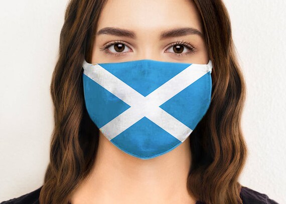 Scotland Flag Face Mask Scottish Flag Face Mask With Saltire | Etsy