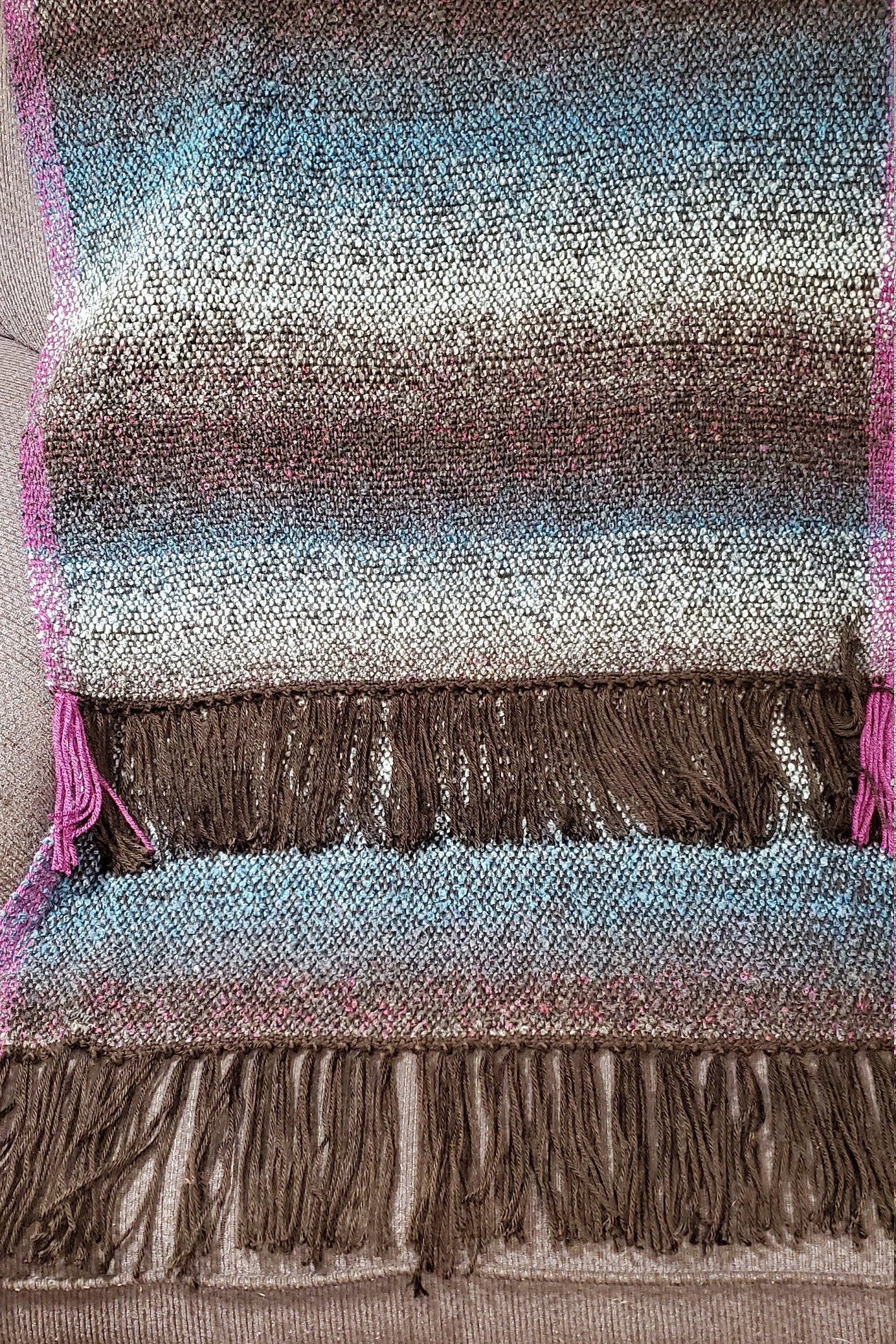 Woven Lap Blanket Handwoven Shawl Aqua Black and Purple | Etsy