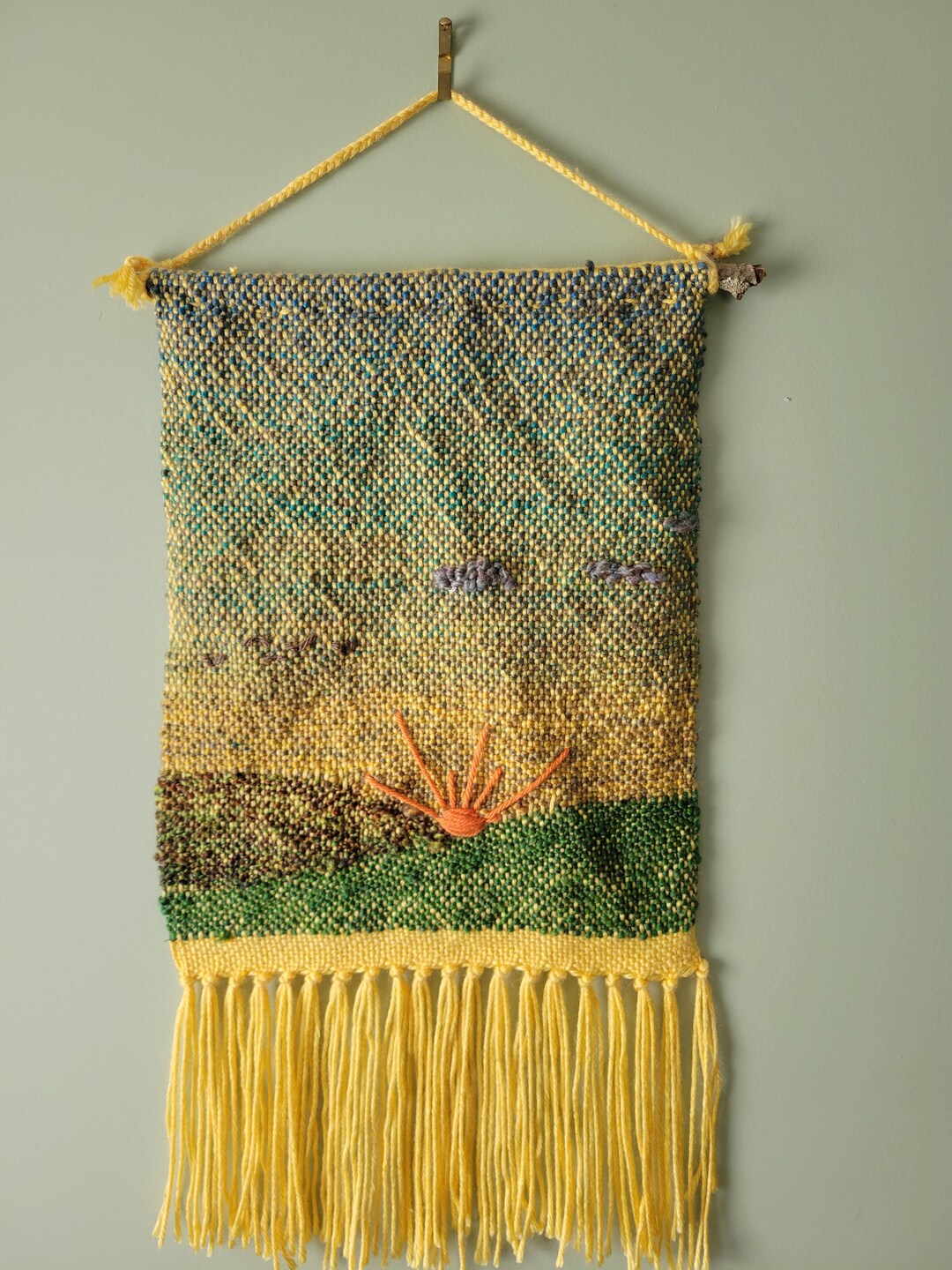 Handwoven Tapestry, Woven Landscape Fiber Art, Wall Weaving, Textile ...