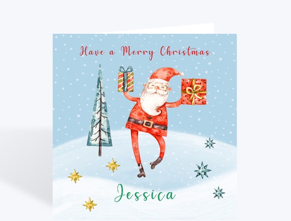 Personalised Santa Christmas Card | Etsy