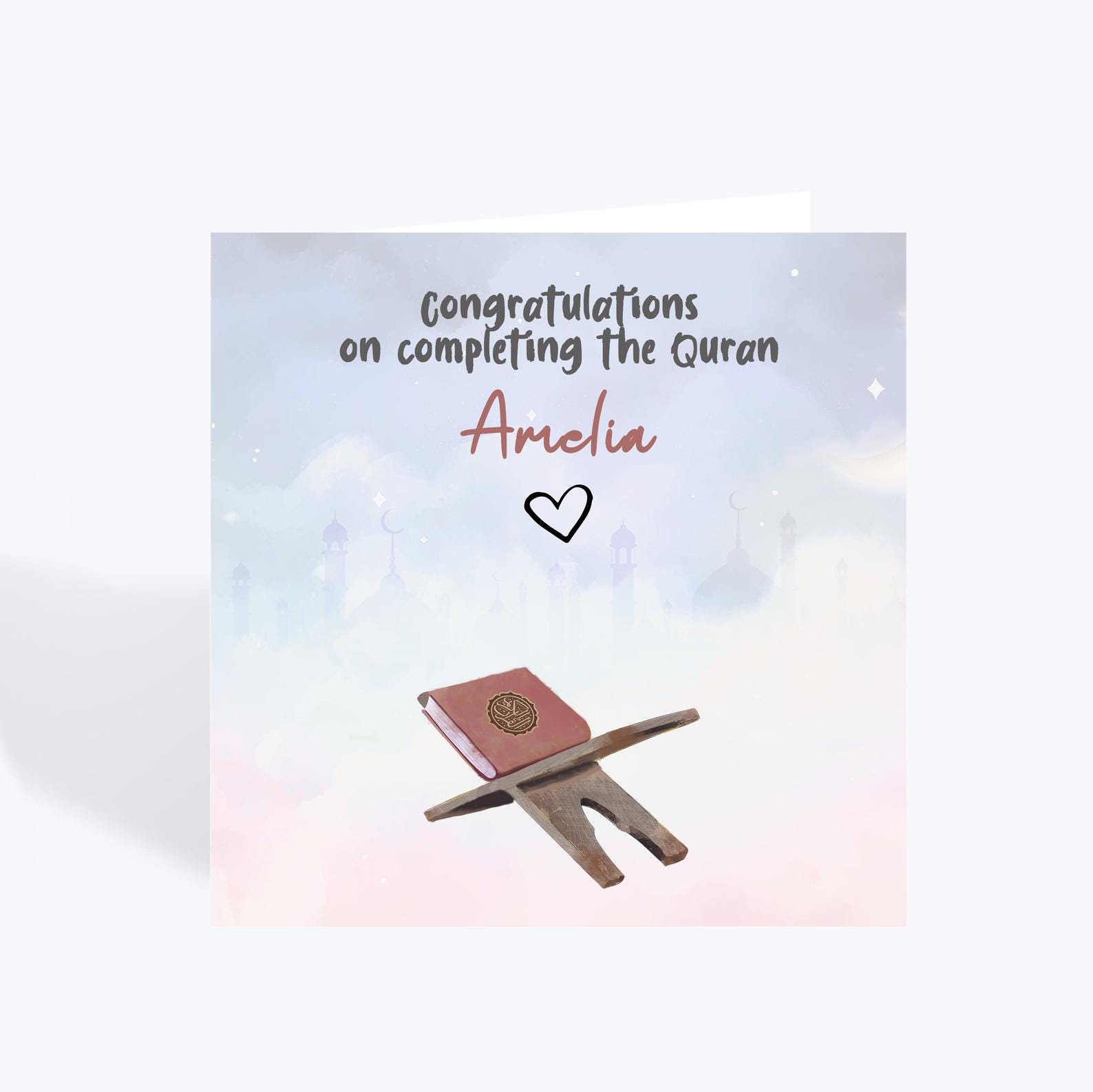 Personalised Completion of Quran Card, Finished Quran Card, Mubarak ...
