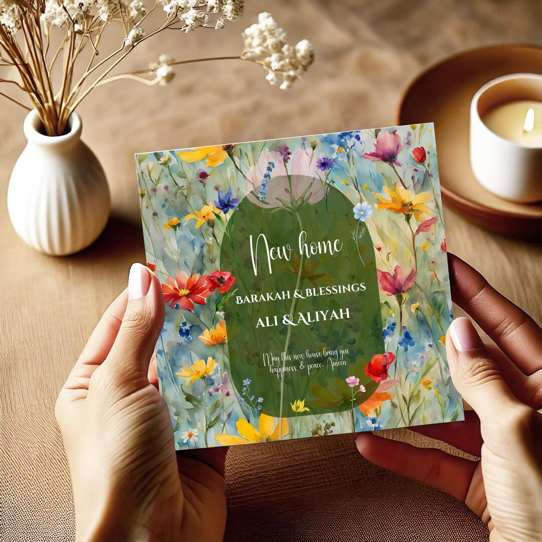 Personalised Mubarak New Home Card, Muslim New House Card, Custom ...