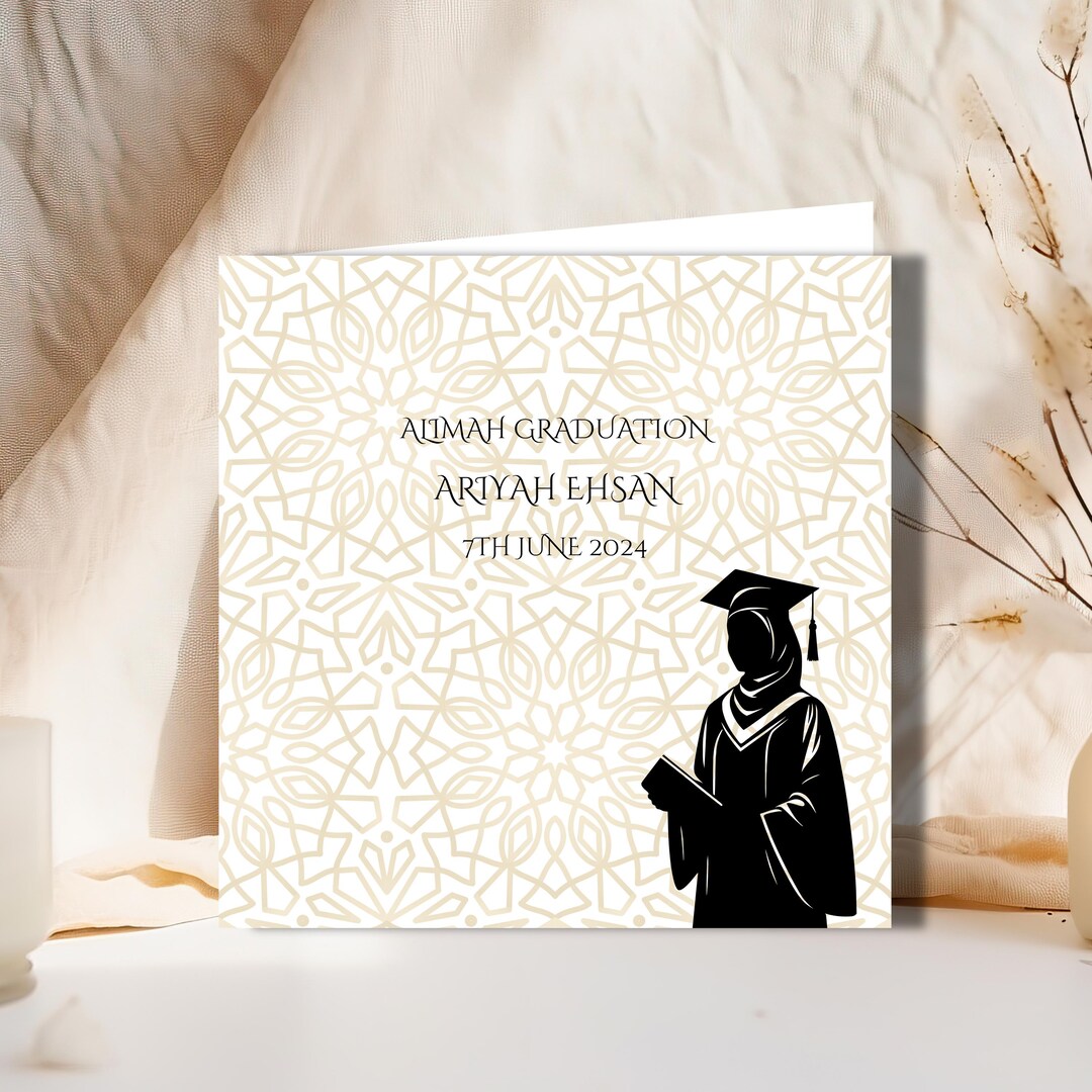 Personalised Alimah Congratulations Card, Aalimah Mubarak Card, Custom ...