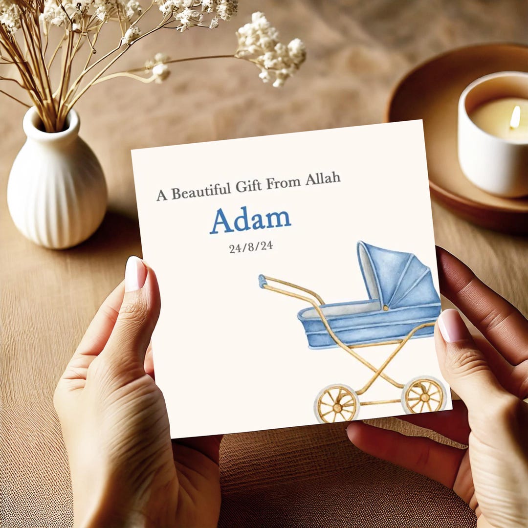 Personalised New Baby Boy Card, Welcome to the Dunya, New Baby Boy Card ...