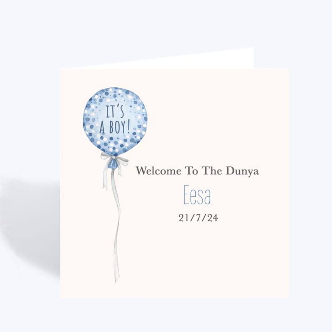 Personalised Muslim New Baby Boy Card, Islamic Congratulations New Baby ...