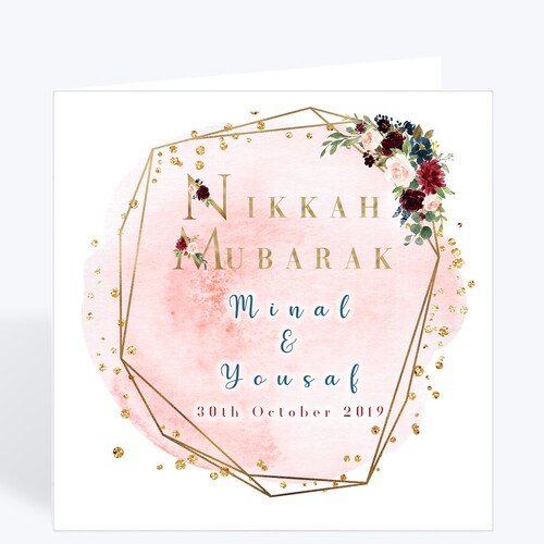 Personalised Nikkah Card Islamic Wedding Card Islamic Nikkah - Etsy