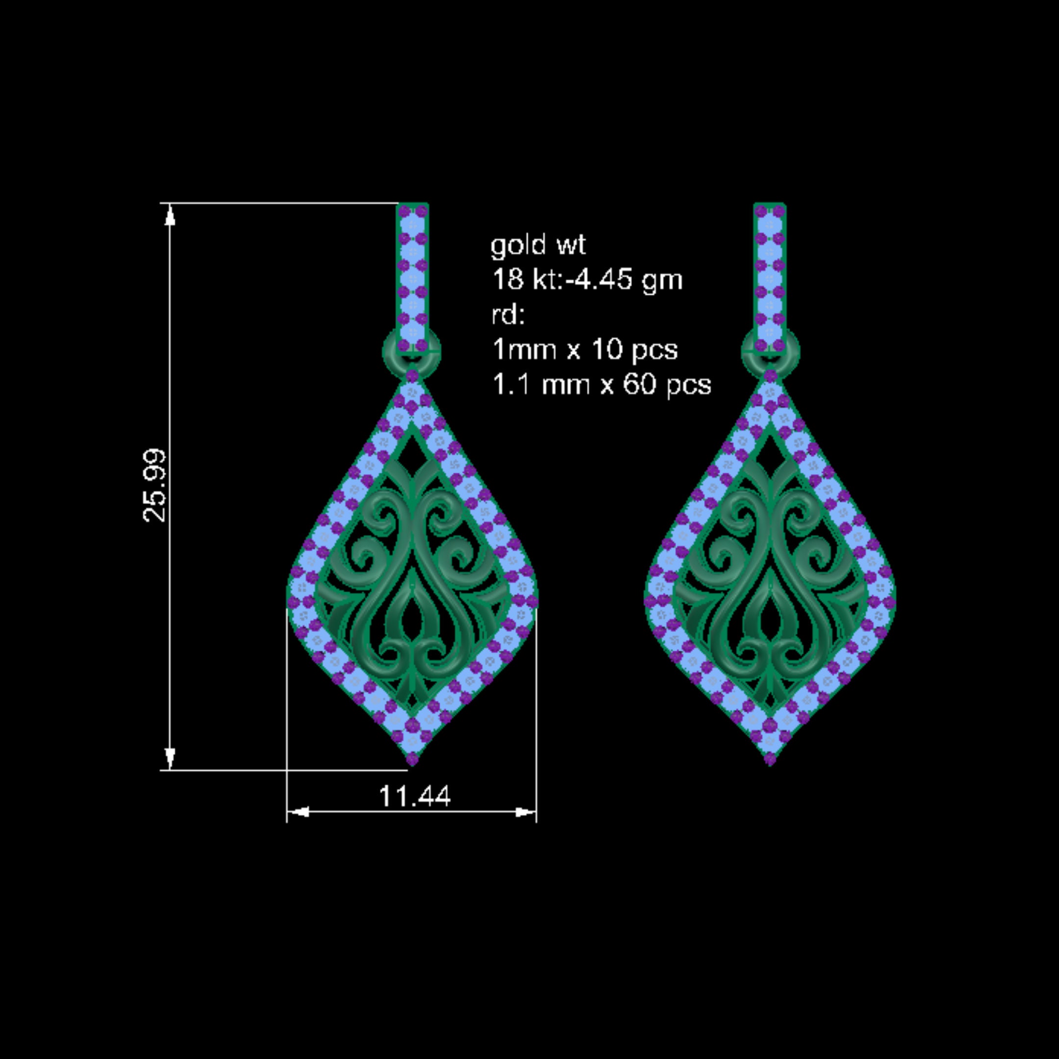 STL 3D Model Jewelry Earrings,jewelry CAD File for 3D Printing,3d ...