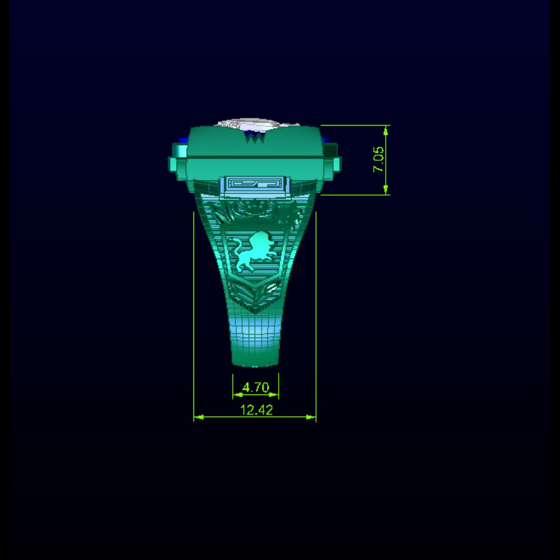 STL 3D Model of Men's Diamond Signet Ringjewelry CAD File - Etsy