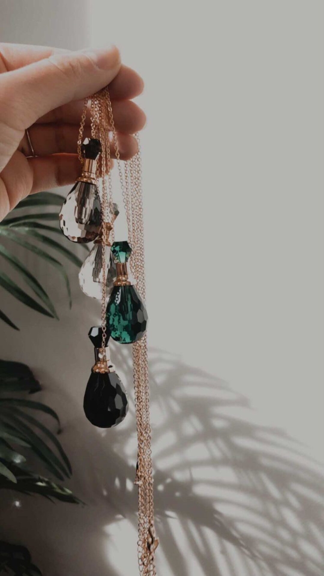 Boho Crystal Vial Necklace - Etsy