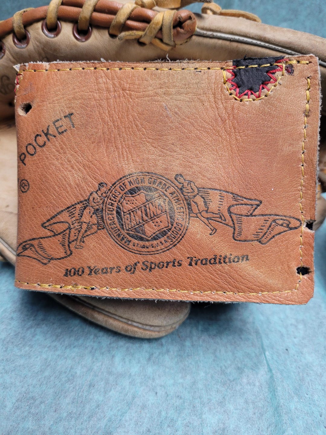 Rawlings Baseball Glove Handmade Bifold Wallet Reclaimed Leather 8 ...
