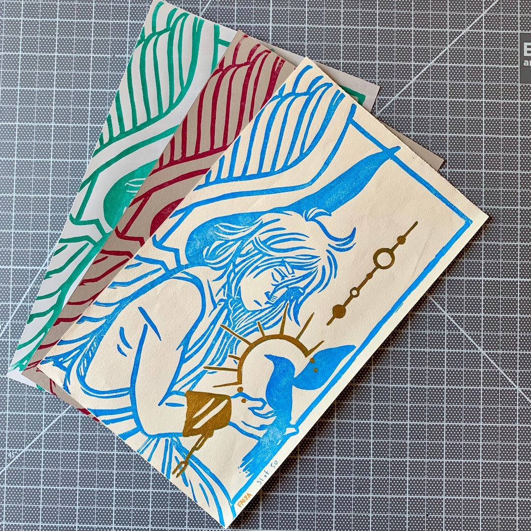 Angel Linocut Original Block Prints - Etsy