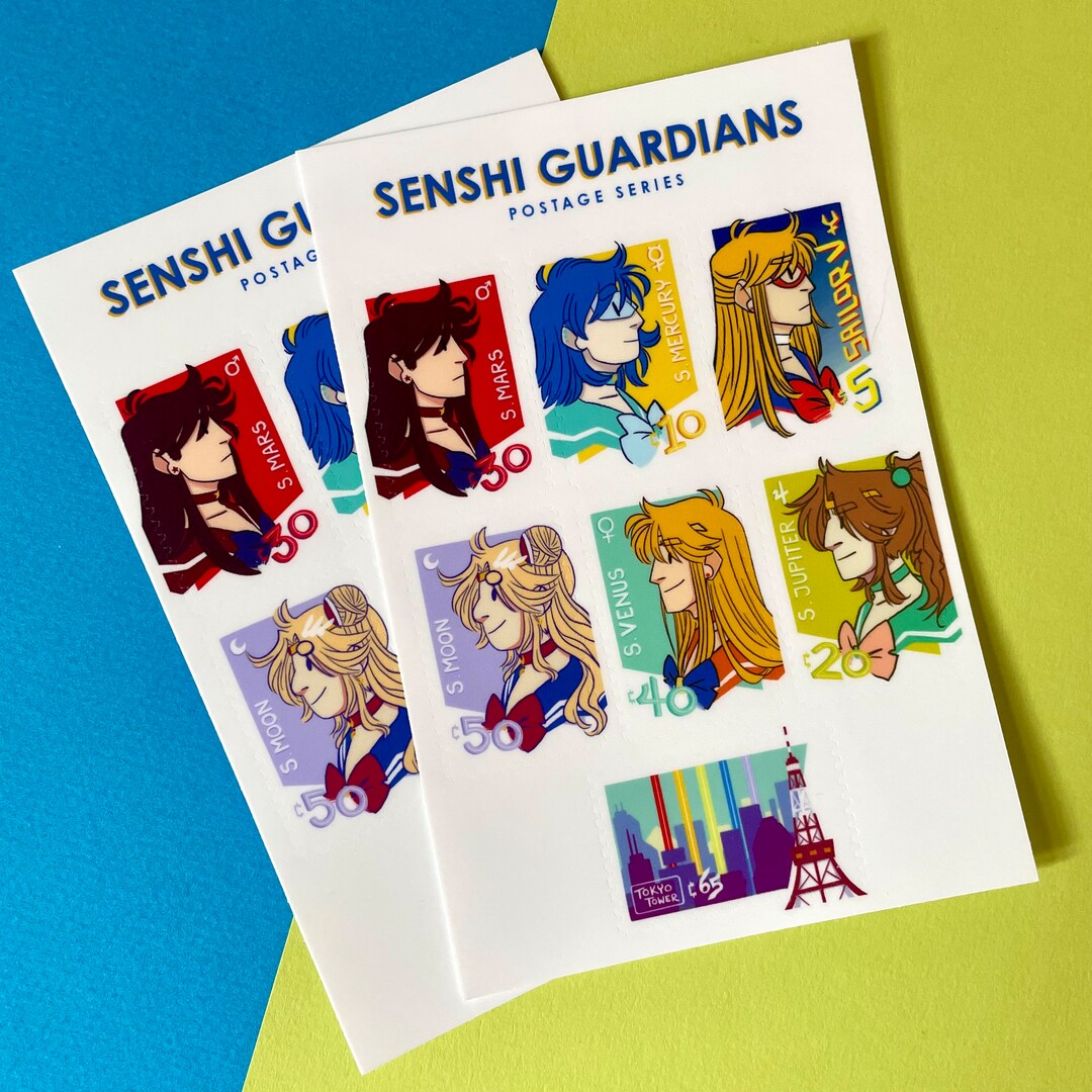 Senshi Guardians Postage Series Sailor Moon Stamp Sticker Sheet - Etsy