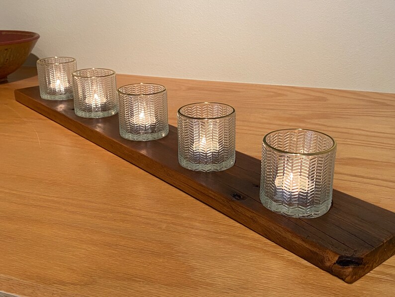 ANTIQUE RUSTIC FARM Wood Candle Display Board for Glassybaby / Votive ...