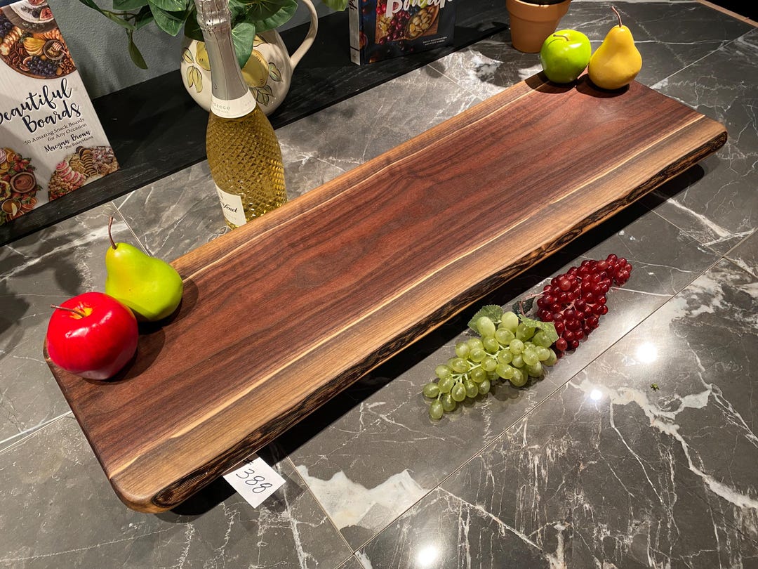 Natural Edge, BEAUTIFUL GRAIN! 3-foot Black Walnut Charcuterie Board ...
