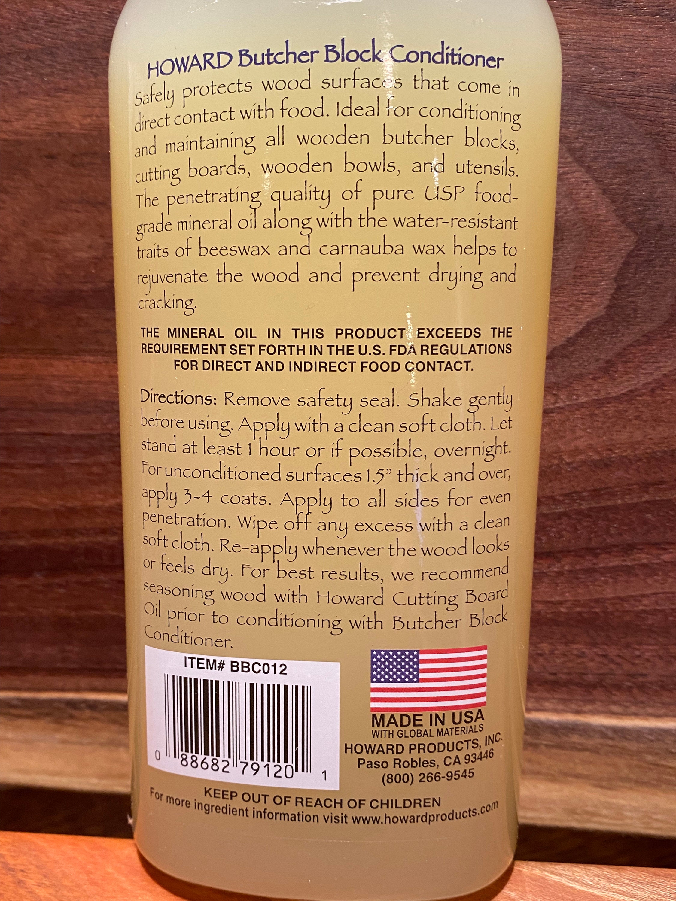 Howard Butcher Block Conditioner or Cutting Board Oil - Etsy
