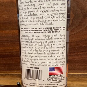 Howard Butcher Block Conditioner or Cutting Board Oil - Etsy