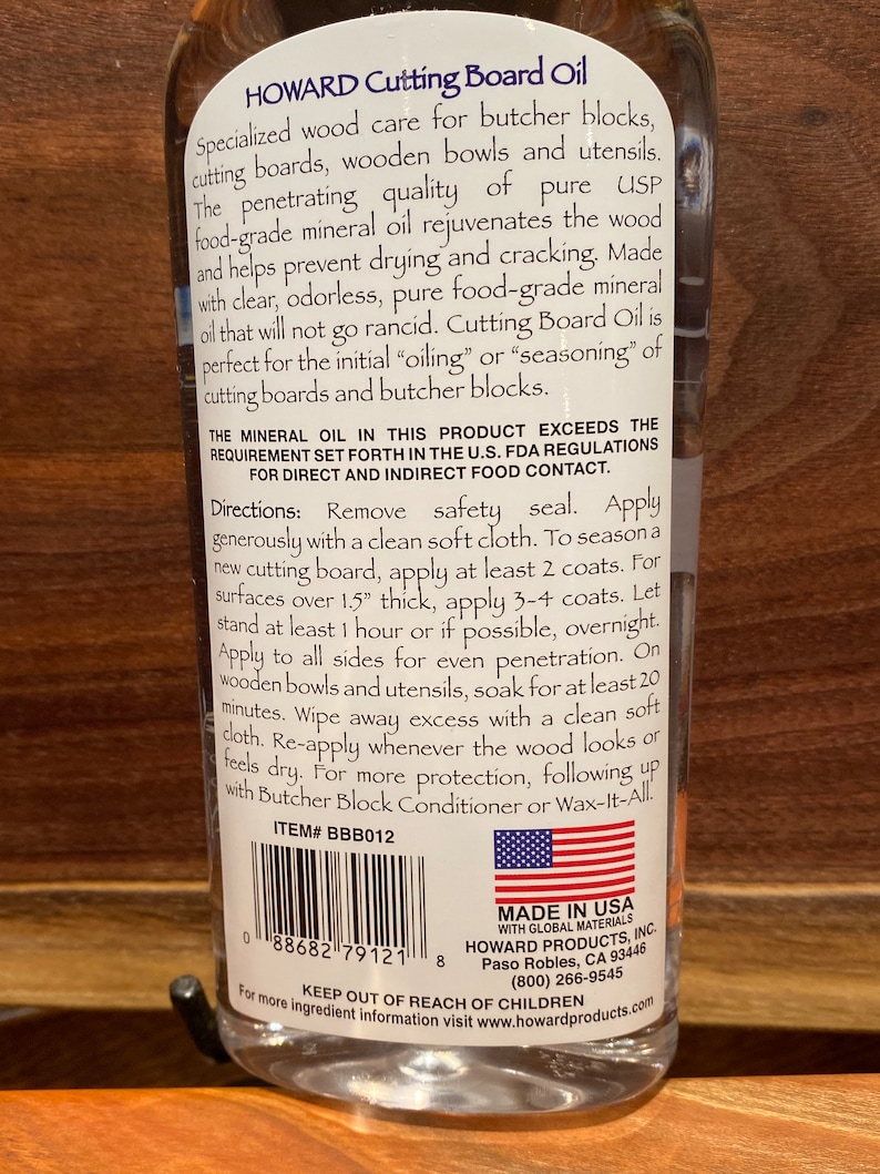 Howard Butcher Block Conditioner or Cutting Board Oil - Etsy