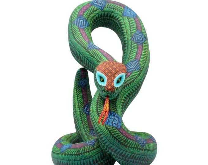 Oaxacan Wood Carvings Alebrije Snake Mexican Folk Art Handmade ...