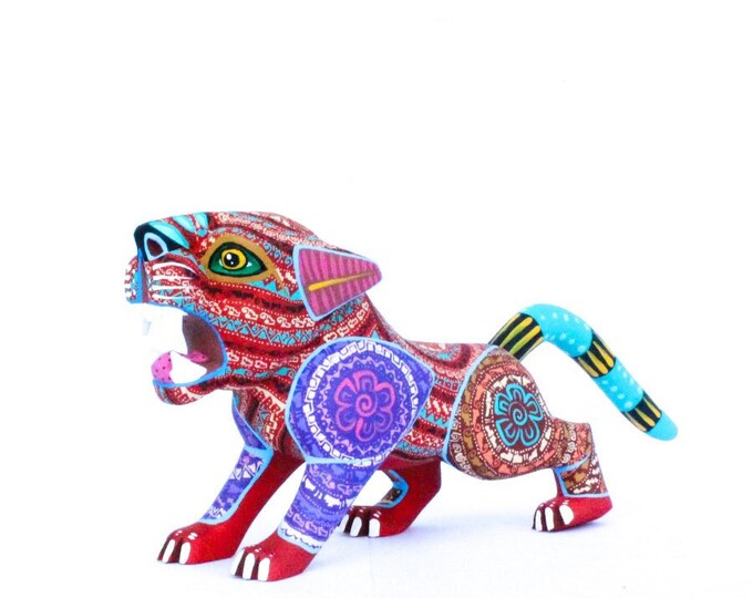 Alebrije Tiger, Wood Carvings, Mexican Folk Art, Wood Animal Sculpture ...