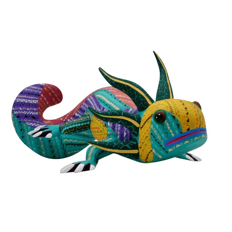 Axolotl Alebrije Hand Carved Copal Wood – Oaxacan Wood Carving, Mexican ...