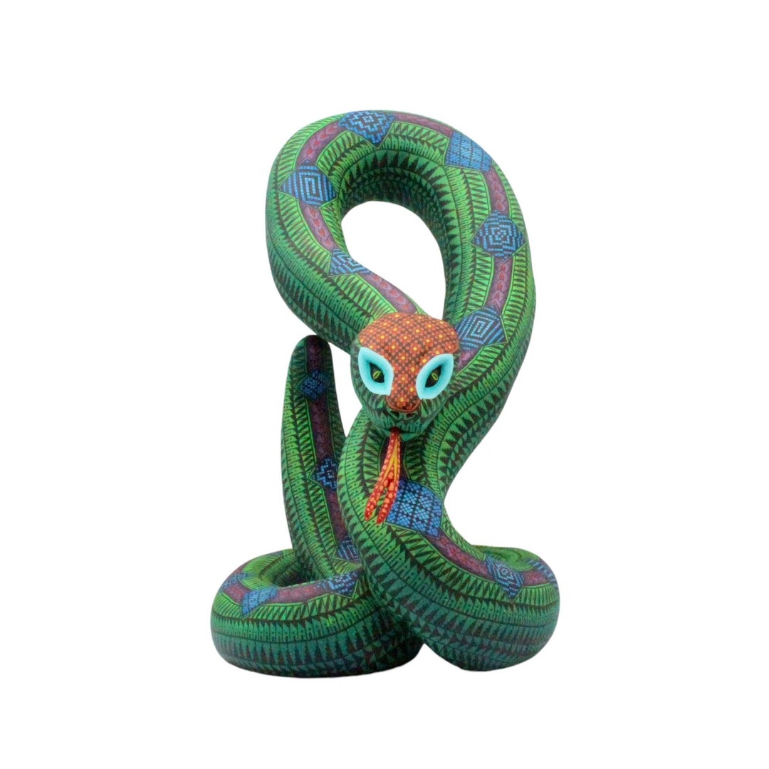 Oaxacan Wood Carvings Alebrije Snake Mexican Folk Art Handmade ...