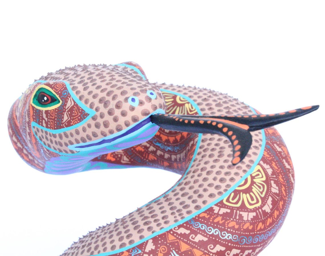 Alebrije snake wood carvings mexican folk art | Etsy