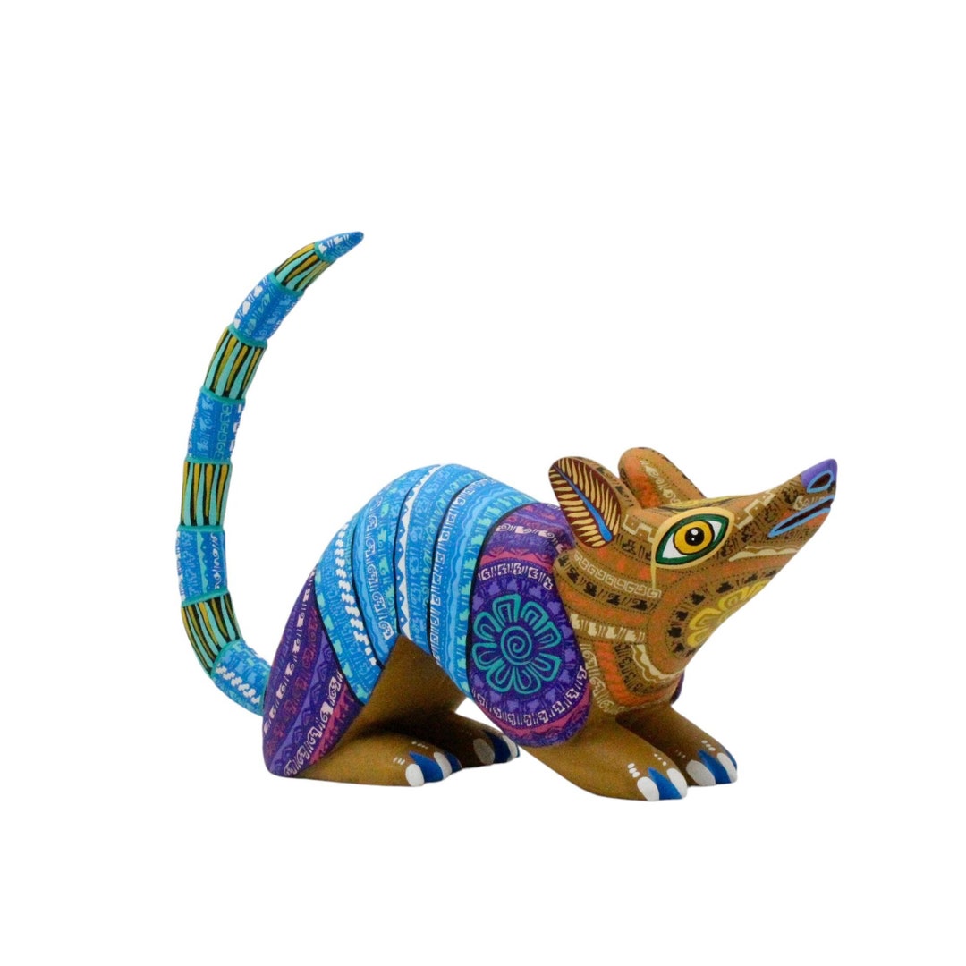 Alebrije Armadillo Figure, Oaxacan Wood Carvings, Folk Art, Handmade ...