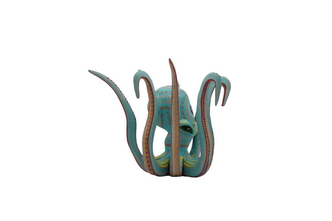 Alebrije Octopus Wood Carvings, Mexican Folk Art, Hand Carved Octopus ...