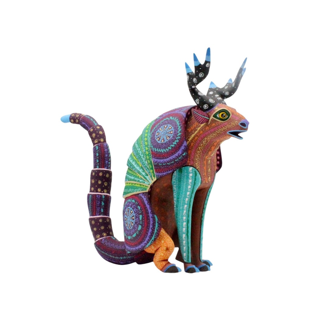 Alebrijes Mandarin: Deer With Armadillo Fusion Sculpture Mexican ...