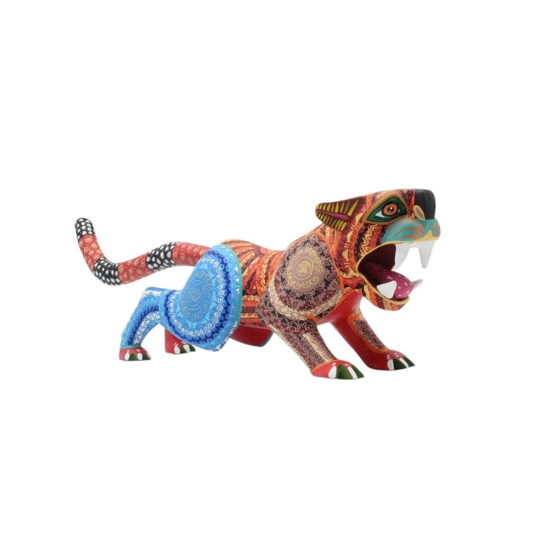 Alebrije Tiger Carved Wood Sculpture, Mexican Fantasy Art by Master ...