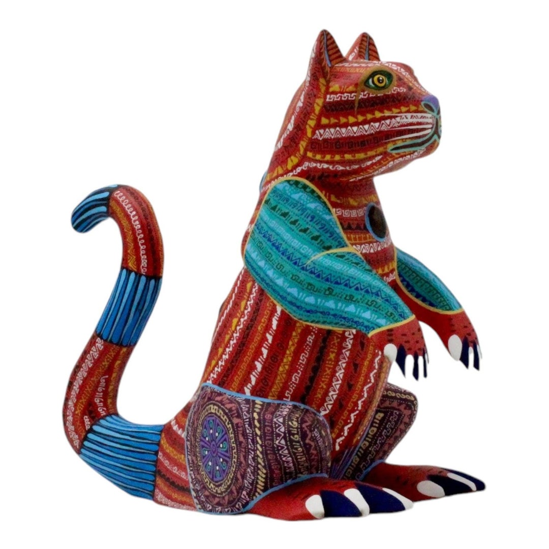 Alebrije Wood Carved Otter With Amber Stone Inlay - Etsy