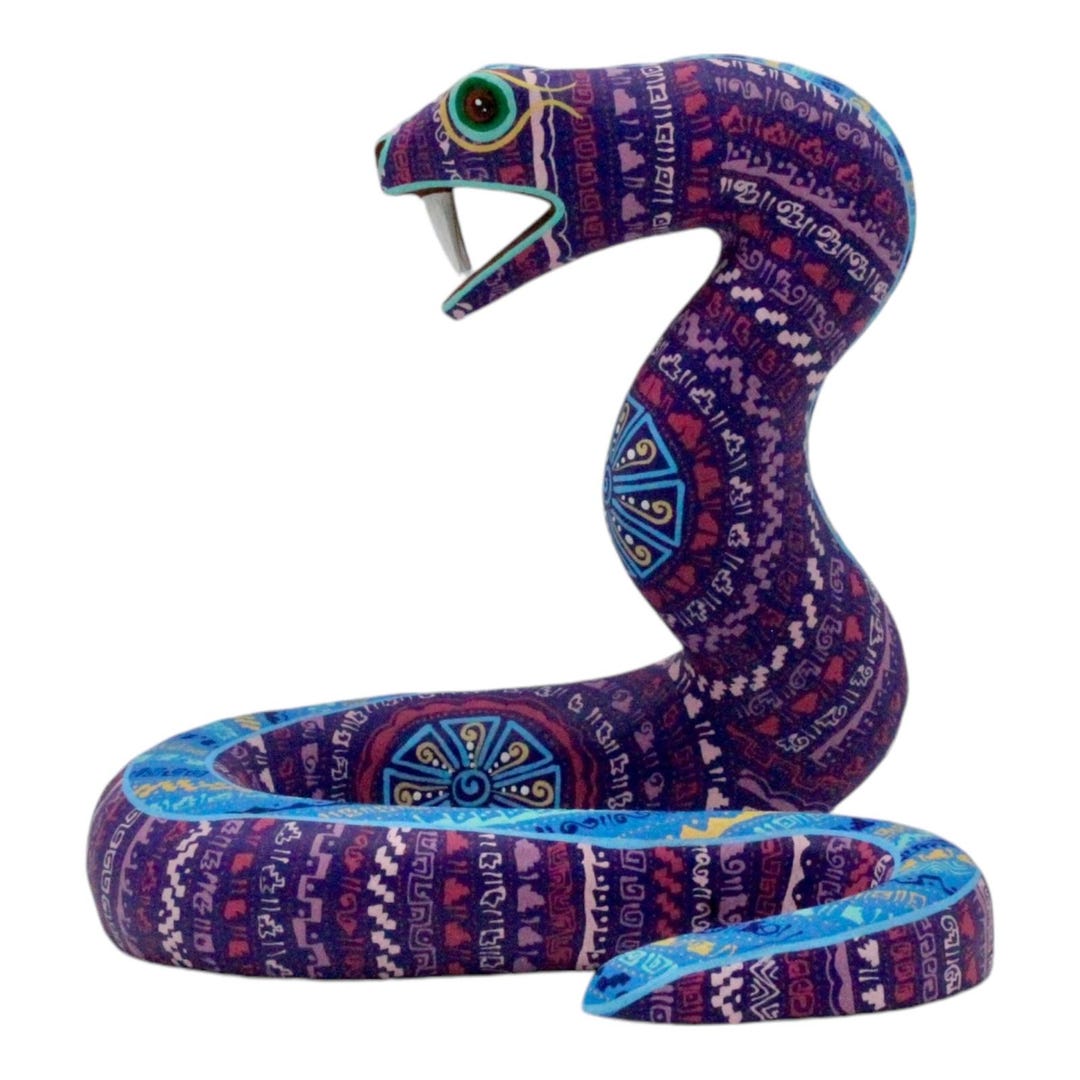 Alebrije Snake Carved Wood Sculpture by Master Rene Mandarin - Etsy