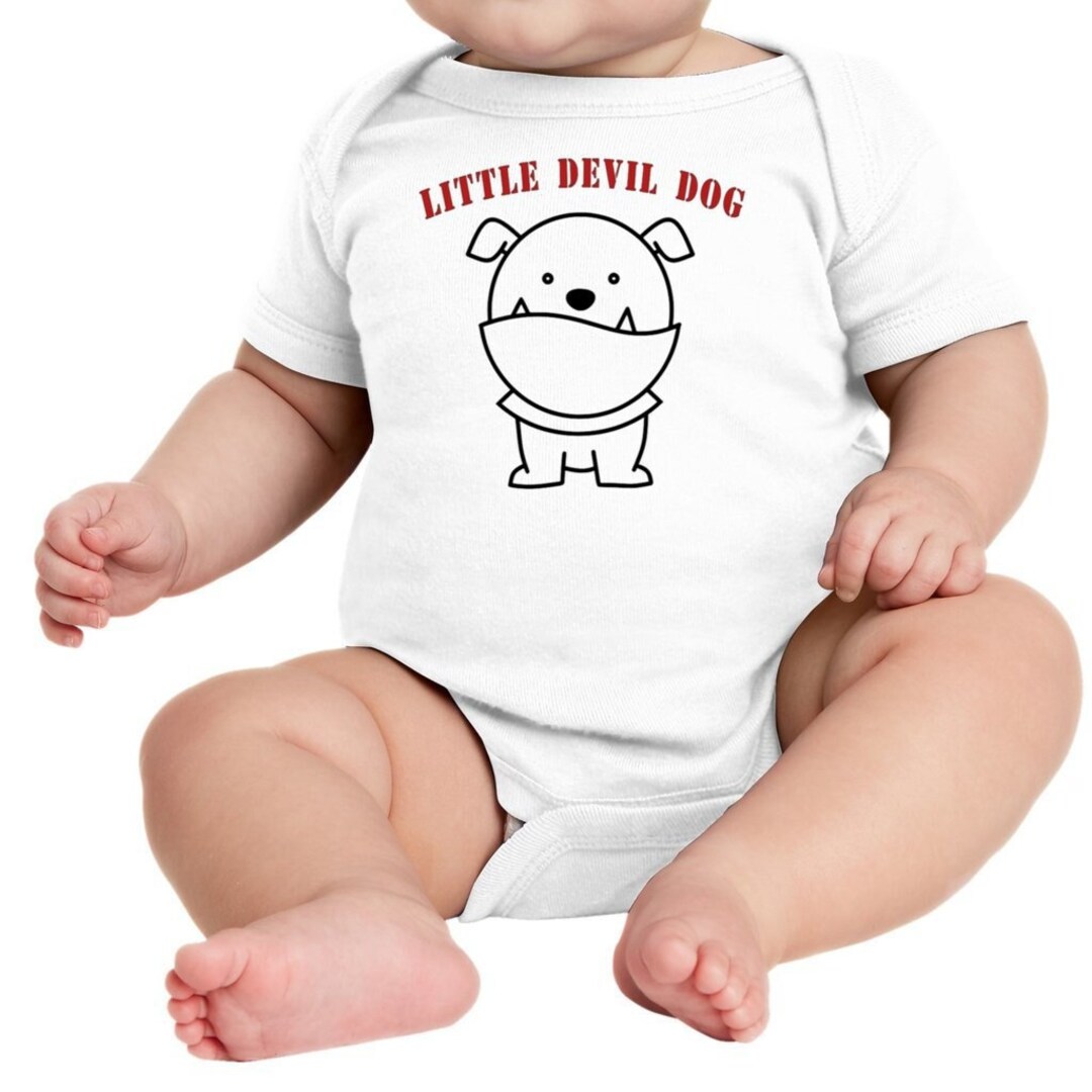Little Devil Dog USMC Baby Gift Infant Baby Rib Bodysuit - Etsy