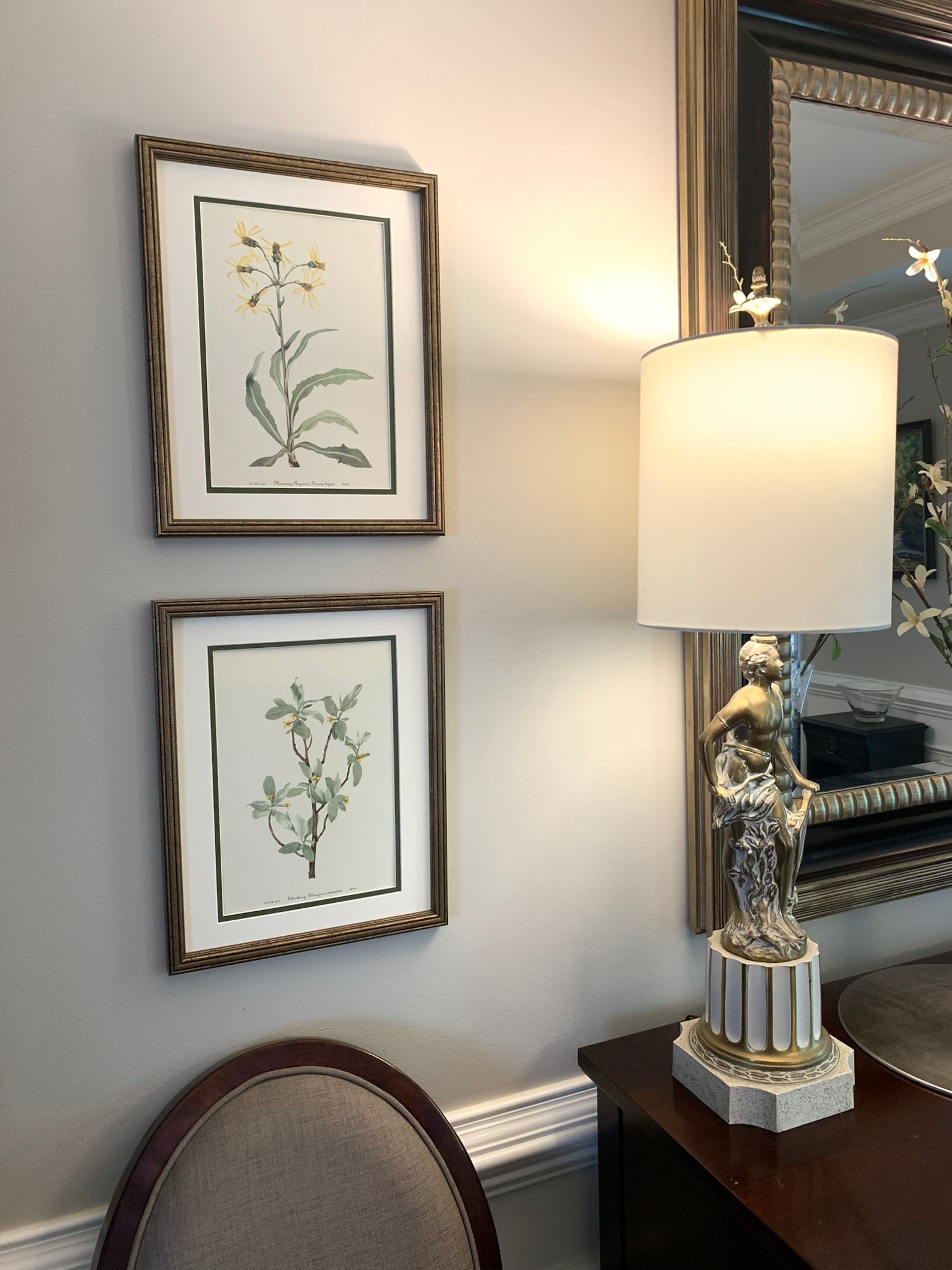 Vintage Botanical Prints Set of 2gold Framed Original Wild - Etsy