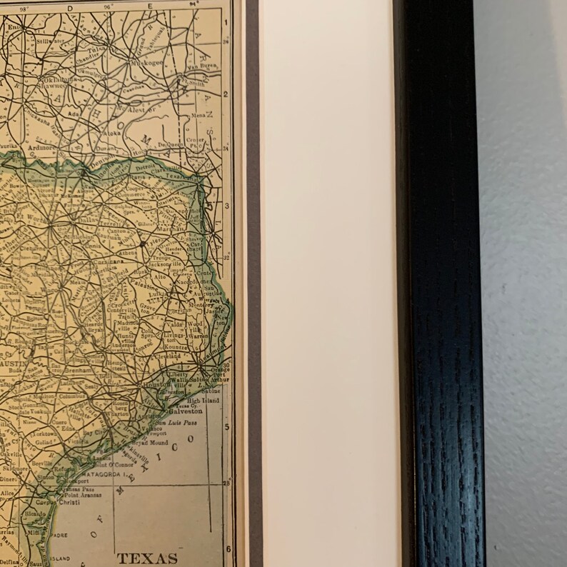 Vintage Texas Map Texas Map Original Framed Rustic Wall - Etsy