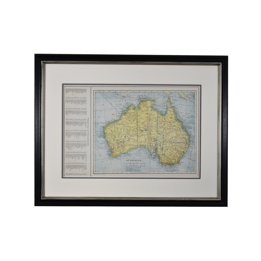 Australian Map, Vintage Australian Map, Man Cave Map, Personalized Map ...
