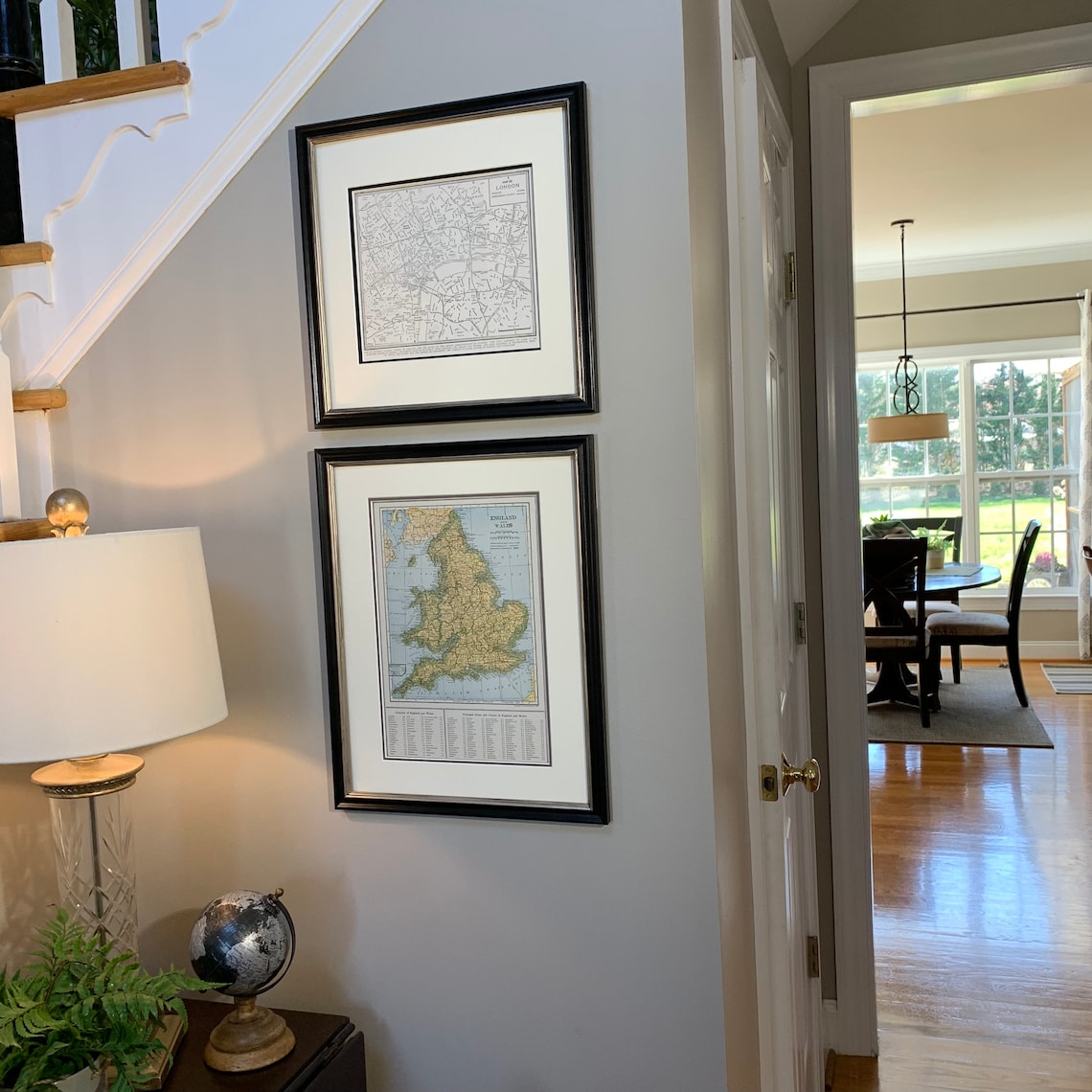 Vintage England Framed Map Original England Map Antique - Etsy