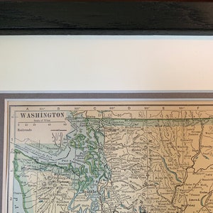 Washington State Map, Original Vintage Framed Washington Map, 1920s ...