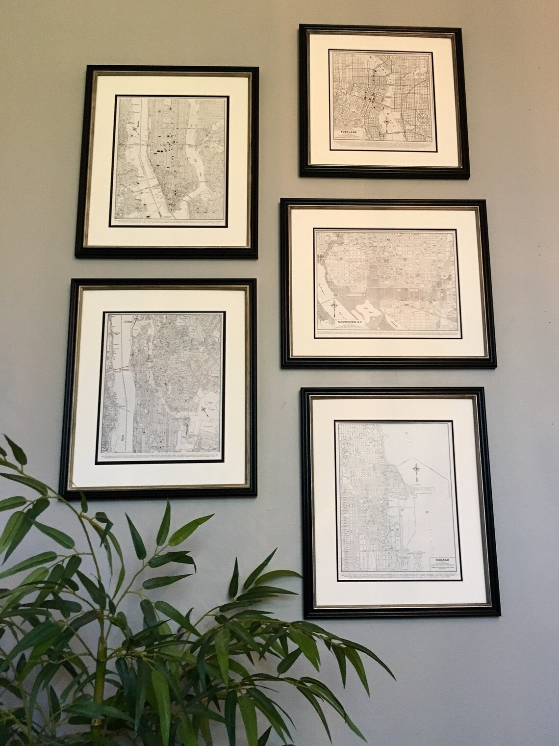 Framed Chicago City Map Vintage Chicago Illinois Map | Etsy