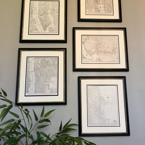 Framed Portland City Map, Vintage Portland, Oregon Map, Original 1940s ...