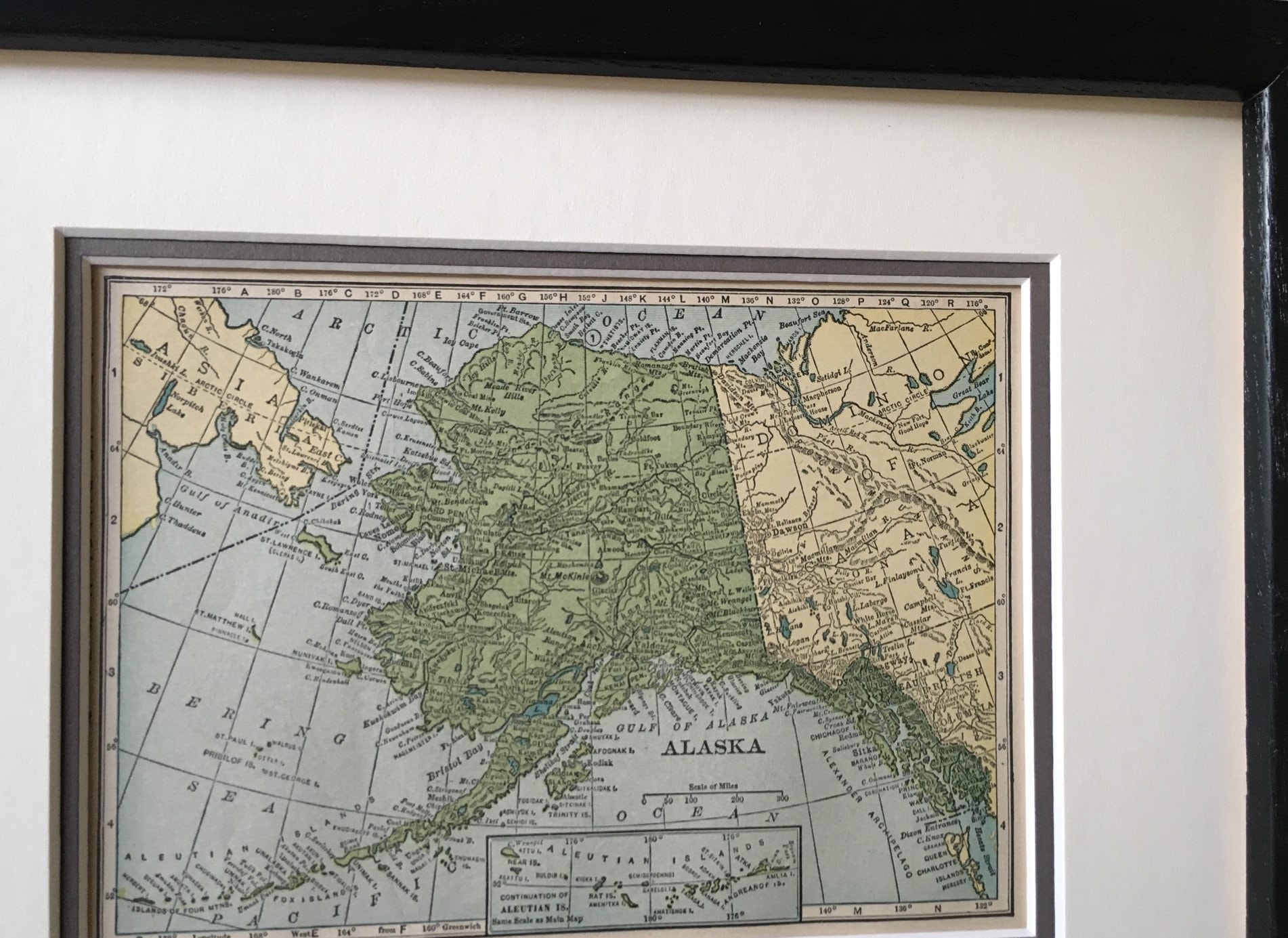 Alaska Map, Framed Original Vintage Alaska Map, Rustic Wall Decor ...