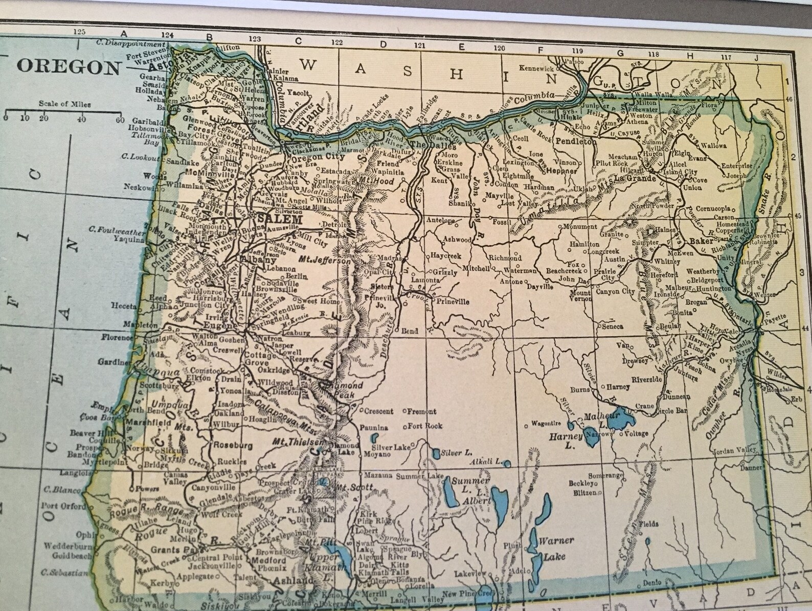 Vintage Oregon Map, Framed Oregon Map, Authentic 1920s -map-christmas ...