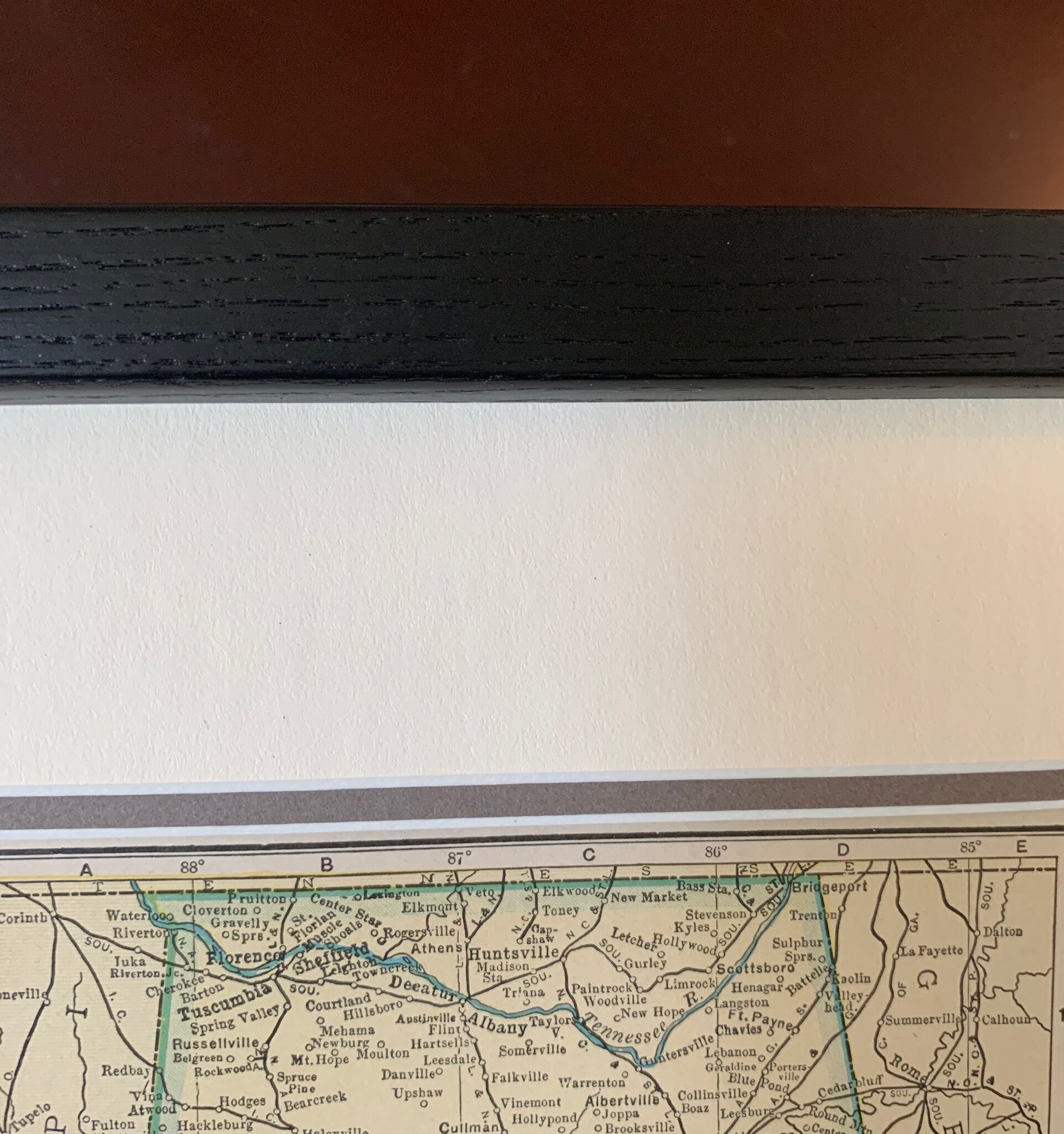 Alabama Map Old Alabama State Framed Map Original Vintage AL - Etsy