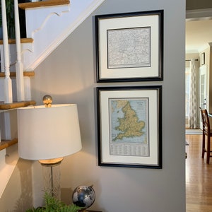 Vintage England Framed Map, Original England Map, Antique 1920s England ...