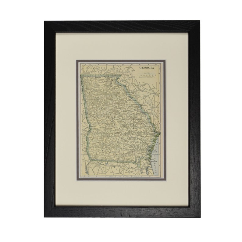 Georgia Map, Original Vintage Georgia Map, Fathers Day Gift, Office ...