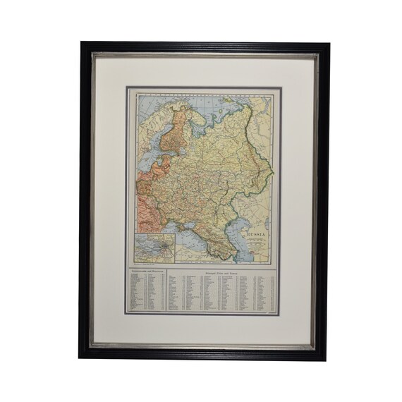Vintage Map Original Russian Map Framed Map Authentic 1920s | Etsy