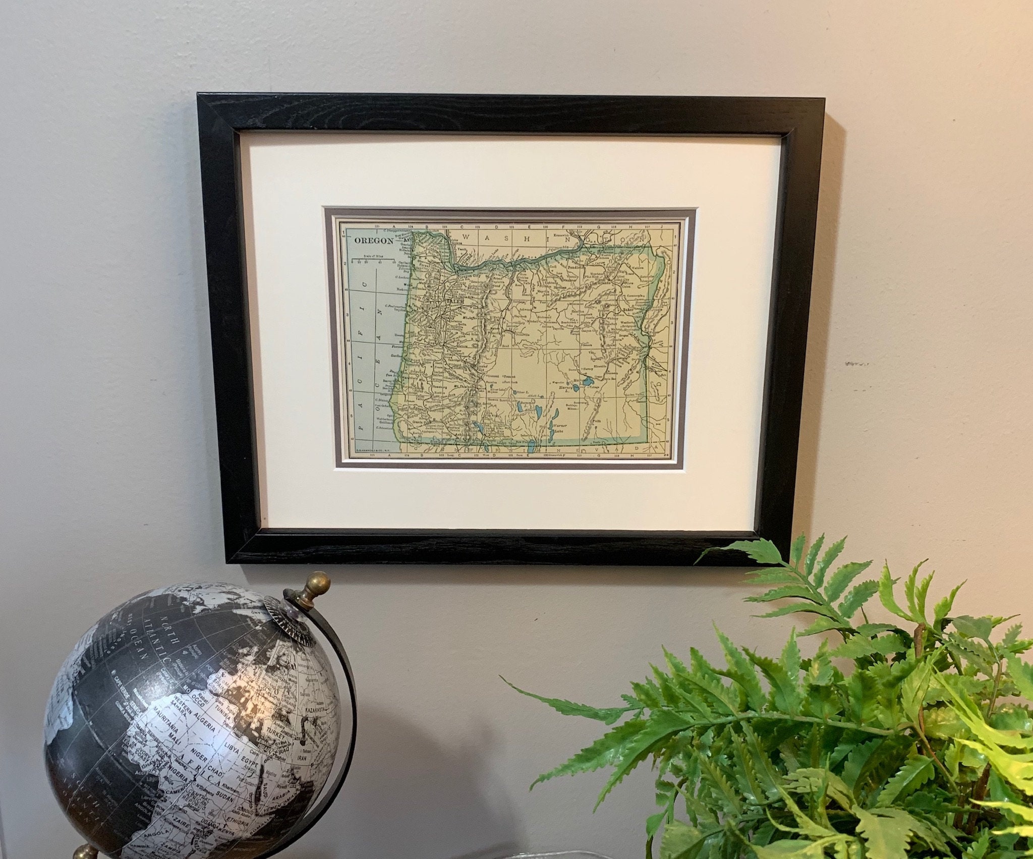 Vintage Oregon Map, Framed Oregon Map, Authentic 1920s -map-christmas ...