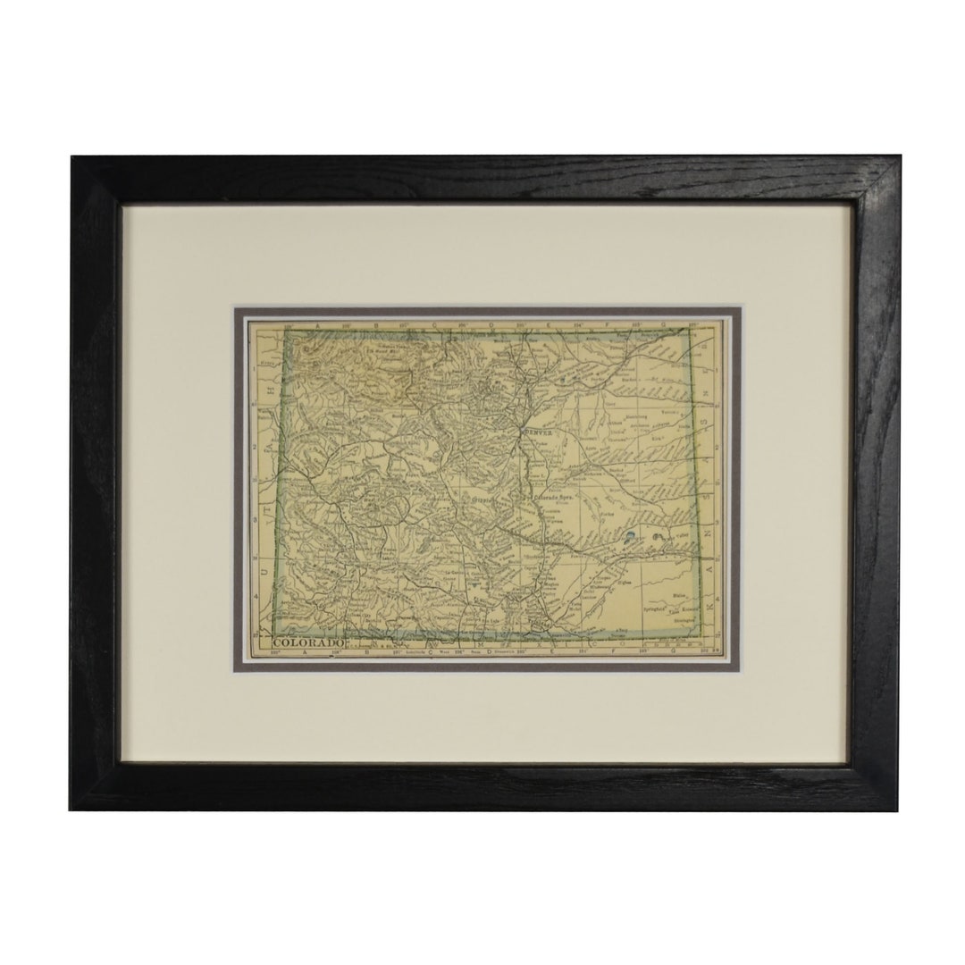 Colorado Map, Original Vintage Colorado Framed Map, Authentic 1920s Map ...